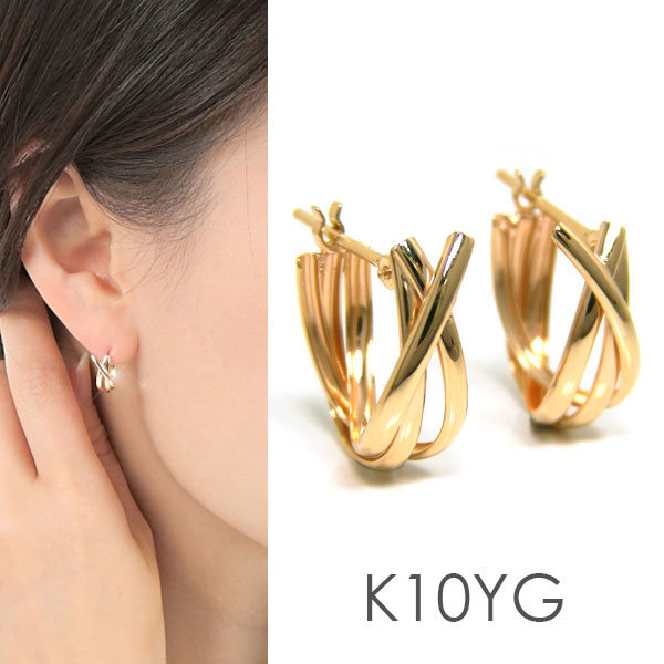 【楽天市場】フープ ピアス 甲丸 スナップ ピアス 3連 K10YG 10k 10金 イエロー ゴールド 輪っか クロッシング 遮断式 リング ワンタッチ キャッチレス 【プレゼント ギフト ...