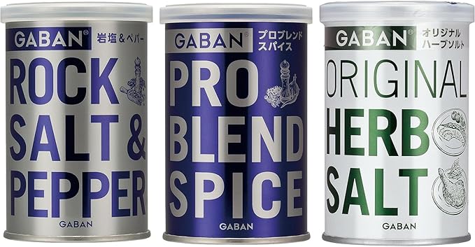 【楽天市場】GABAN(ギャバン) ハウス GABAN 缶 アウトドアスパイス 3種 アソートセット (岩塩&ペパー/プロブレンドスパイス/オリジナルハーブソルト)【セット買い】 3種類 調味 ...
