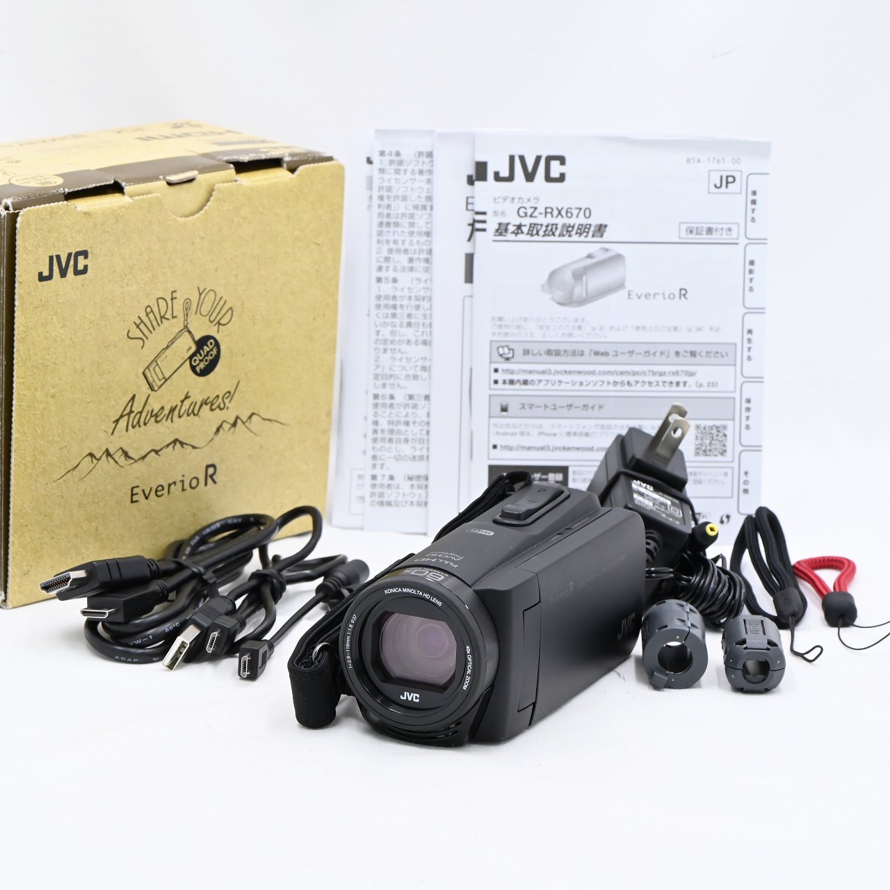 【楽天市場】ジェーブイシー JVC Everio R GZ-RX670-B マットブラック 防水 防塵 ビデオカメラ【中古】：フラッグシップカメラ 楽天市場店