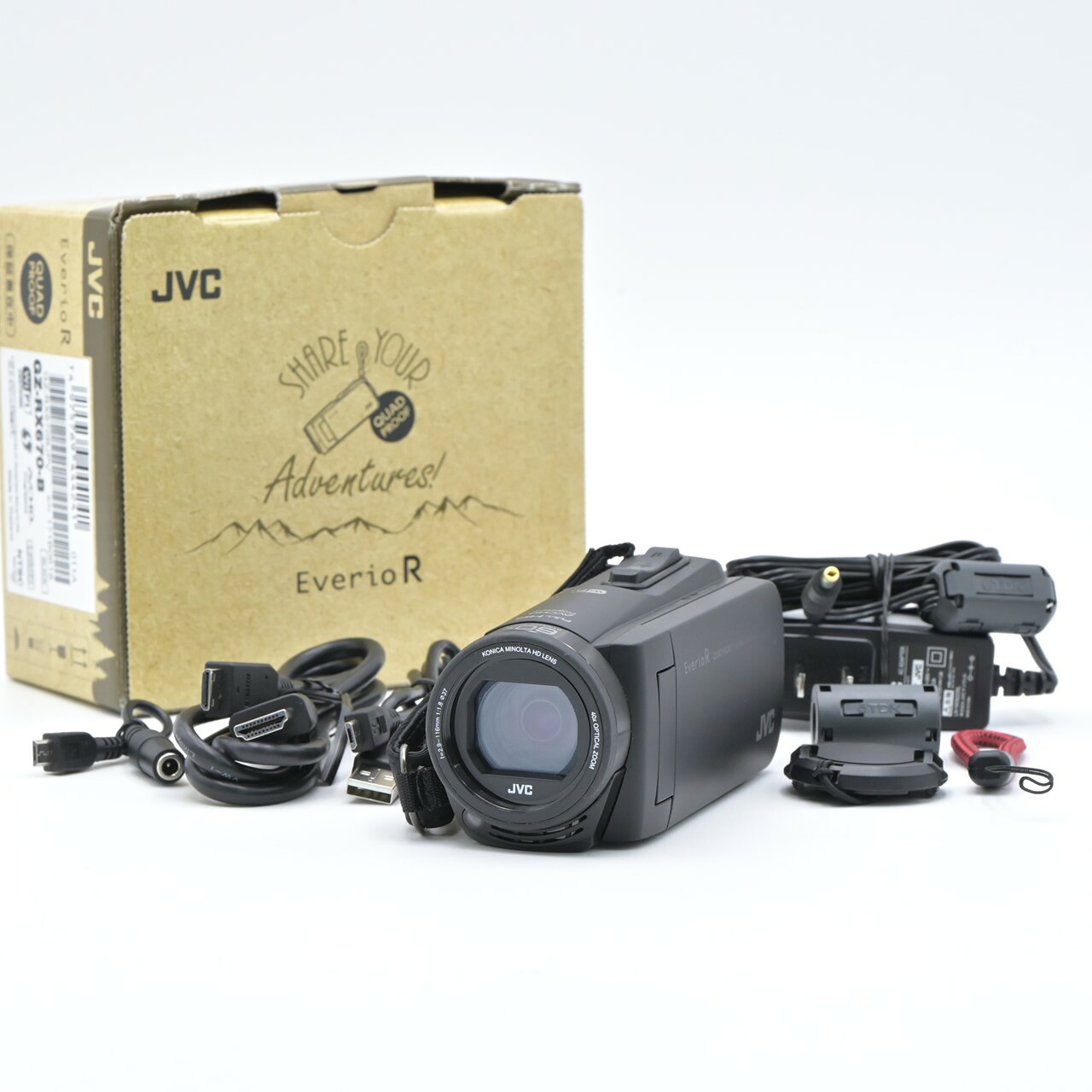 【楽天市場】JVC ジェーブイシー Everio R GZ-RX670-B マットブラック 防水 防塵 ビデオカメラ【中古】：フラッグシップカメラ 楽天市場店