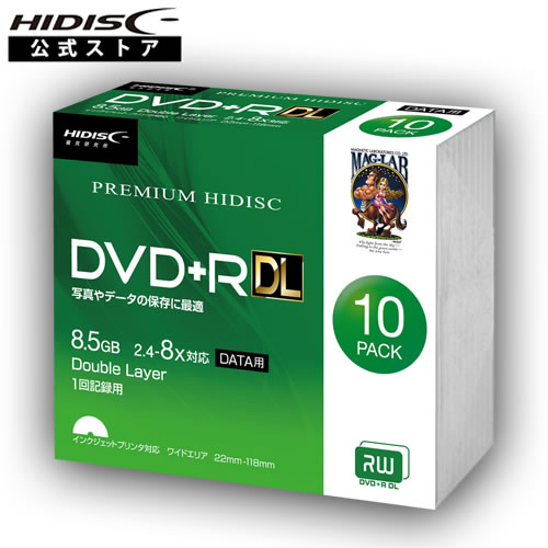 【楽天市場】HIDISC DVD+R DL メディア 8倍速対応 HDVD+R85HP10SC 8.5GB 1回 データ記録用 インクジェットプリンタ対応10枚 スリムケース入り：フラッシュストア