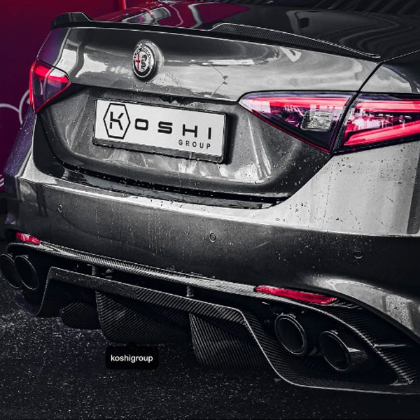 【楽天市場】KOSHI Alfa Romeo GIULIA QVカーボンリアディフューザー パーツ エクステリア 外装 アルファロメオ ジュリア ARGL-24：FLATOUT