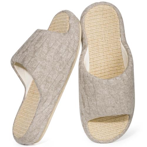 【楽天市場】[ZUSERIS] ルームシューズ 麻 スリッパ 亜麻 レディース メンズ 室内履き 厚底 通気 軽量 サンダル ベランダ 和風 ...