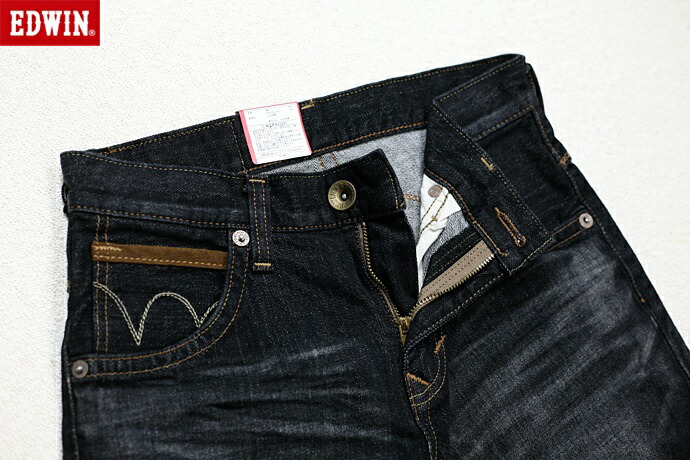 【楽天市場】EDWIN（エドウィン） 403XVS ダブルポケット レギュラーストレート メンズ 股上浅め ジーンズ ブラックデニムユーズド EXS403：Flika