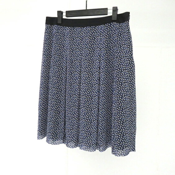 【楽天市場】【美品】23区 フレアスカート 総柄 ボックスプリーツ シフォン スカート ポリエステル サイズ48 黒×パープル系 日本製 ...