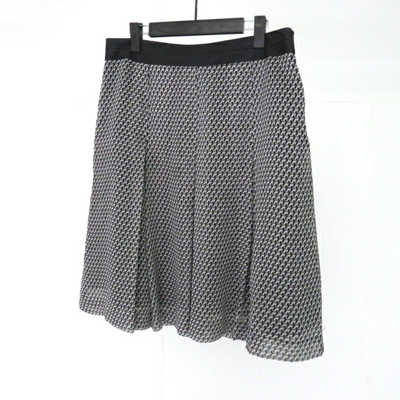 【楽天市場】【美品】23区 フレアスカート 総柄 ボックスプリーツ シフォン スカート ポリエステル サイズ48 黒×グレー系 日本製 ...