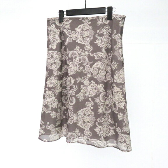 【楽天市場】【美品】23区 フレアスカート 総柄 ペイズリー柄 シフォン スカート ポリエステル 100% サイズ48 グレー レディース ...