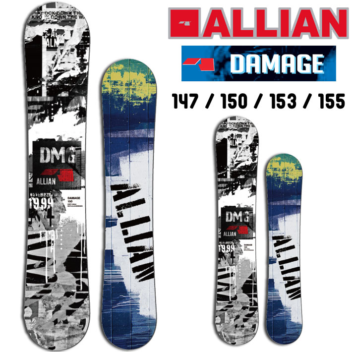 【楽天市場】[150ラスト1本] 24-25 アライアン ALLIAN DAMAGE ダメージ 147cm 150cm 153cm 155cm メンズ スノーボード グラトリ ジブ パーク ...