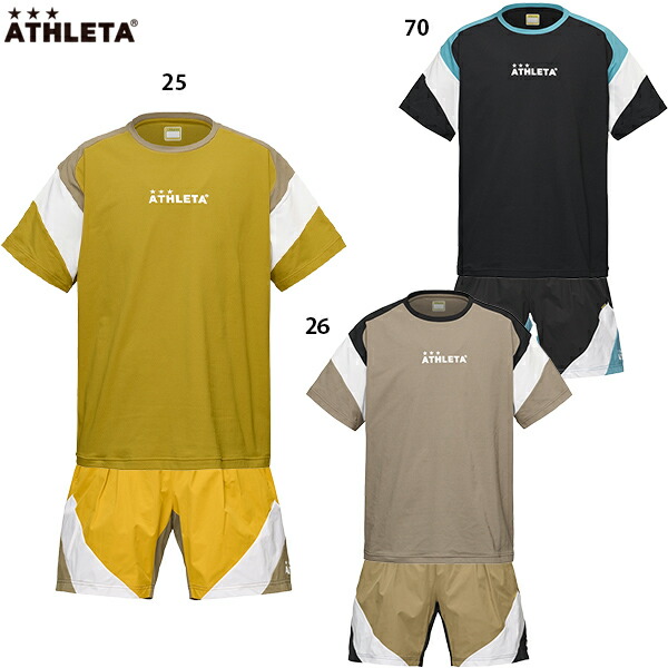【楽天市場】アスレタ ドライフェザーカラーブロックプラシャツ&ショーツ 大人用 サッカー フットサル 半袖 プラクティス上下セット ATHLETA 03399/04173：フットボールパーク ...