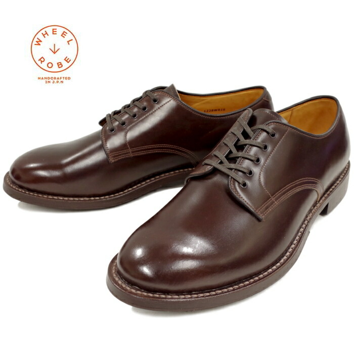 【楽天市場】 ウィールローブ WHEEL ROBE CORDOVAN PLAIN TOE DERBY 15075C ドーンバーガンディ ...