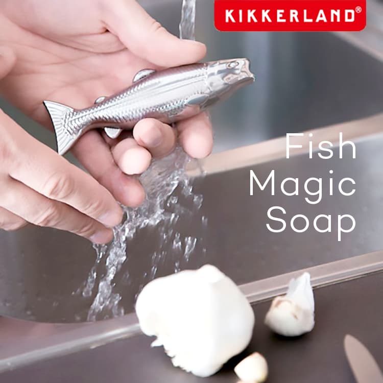 【楽天市場】【あす楽 ポイント10倍】ステンレスソープ Fish Magic Soap フィッシュマジックソープ kikkerland ...