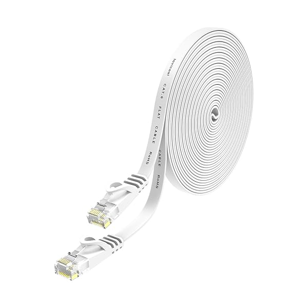 【楽天市場】【送料無料】LANケーブル 8m CAT6 フラットランケーブル RJ45コネクタ ギガビット UTP 爪折れ防止 業務用 カテゴリ6 らんけーぶる ホワイト モデム ルータ等に ...