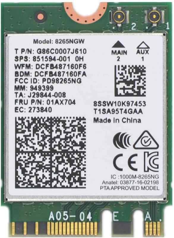 【楽天市場】SenFend Dual-Band for intel 8265AC 8265NGW 2.4G 5G Bluetooth 4.2 ...