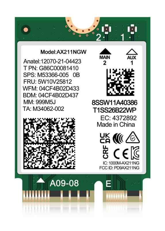 【楽天市場】WiFi 6E Wireless Card インテル AX211 NGW M.2: CNVio2, Bluetooth 5.3 ...