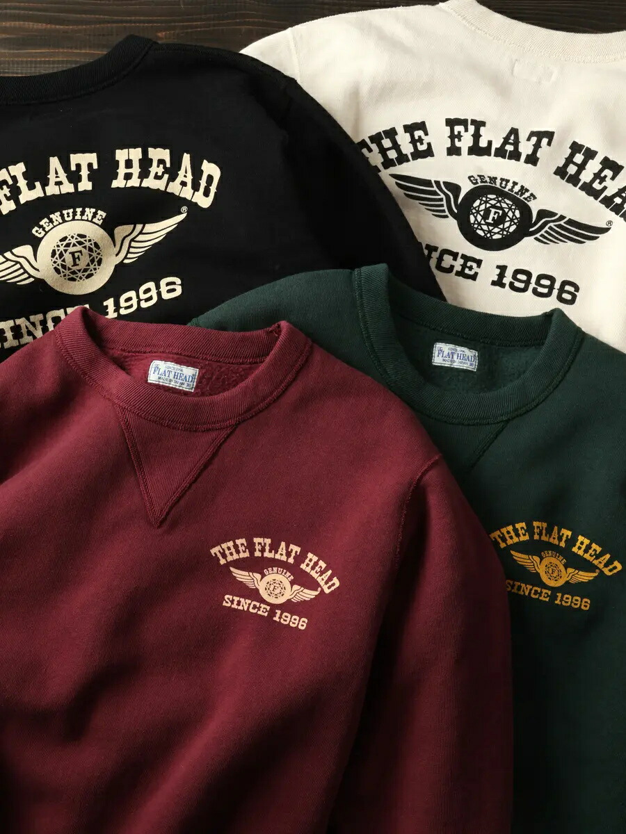 【楽天市場】THE FLAT HEAD フラッドヘッド クルーネックスウェット 裏起毛【FN-SWC-101】 日本製 国産 コットン100%【送料無料】アパレル：Forwards 楽天市場店