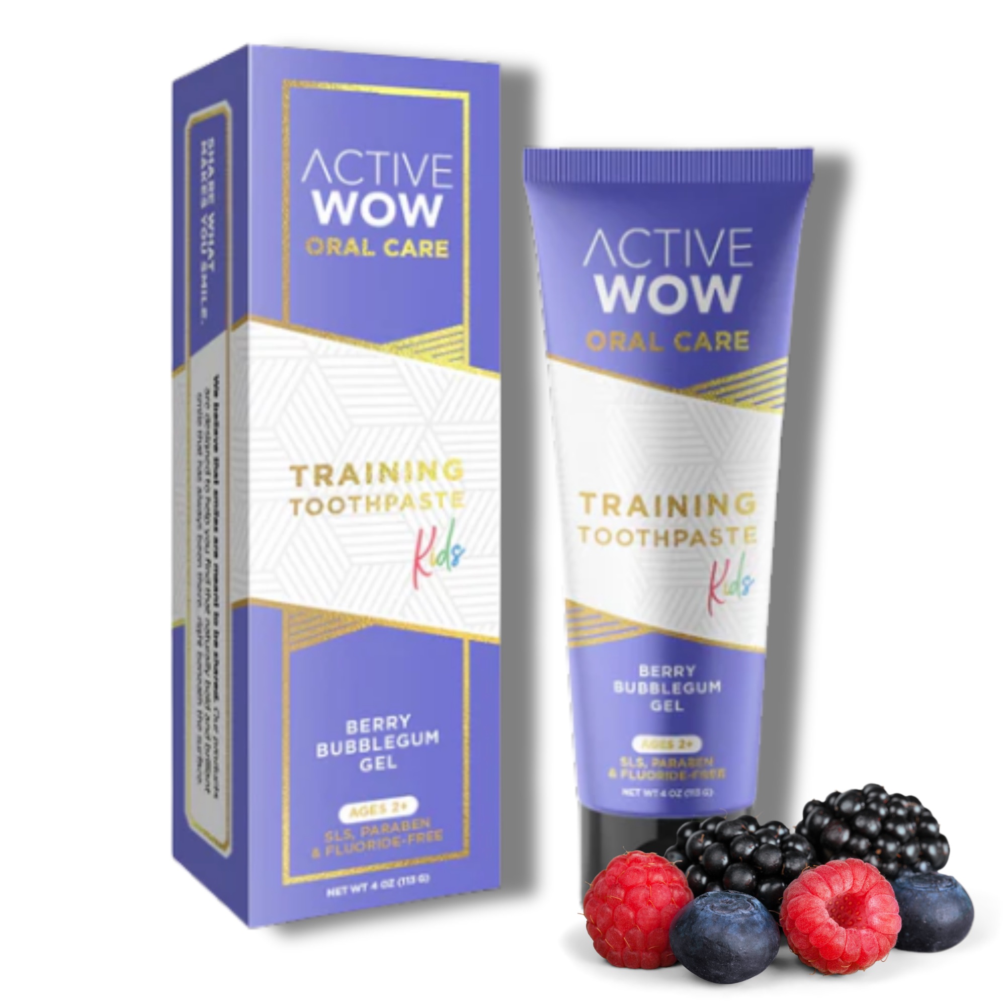 【楽天市場】アクティブワオ Active Wow 子供用 2才以上 ナチュラル トレーニング 歯磨き粉 ベリー＆バブルガム味 113g ...