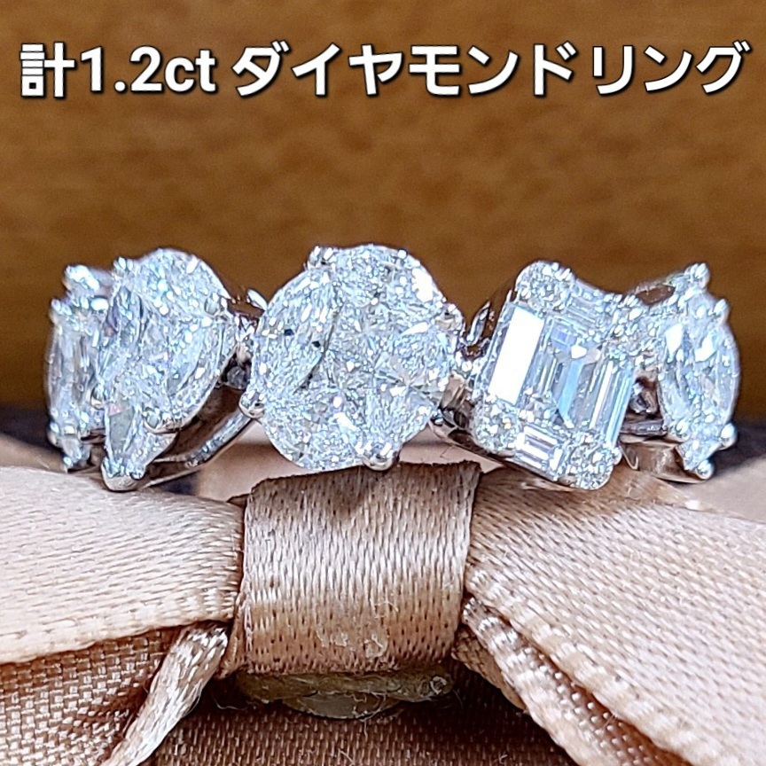 【楽天市場】スタイリッシュ！見た目5ct G VS 相当 ダイヤモンド K18 WG リング 18金 ホワイトゴールド 指輪 4月誕生石：Four Seasons Jewellery