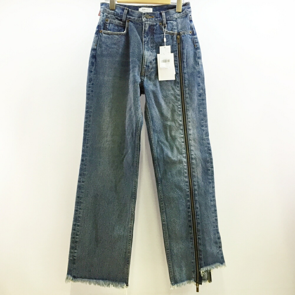 【楽天市場】AMERI(アメリ) ZIPPER STRAIGHT DENIM ジッパー ストレートデニムパンツ サイズ：26 カラー：ブルー【中古】【132 レディーストップス】【鈴鹿 併売品 ...