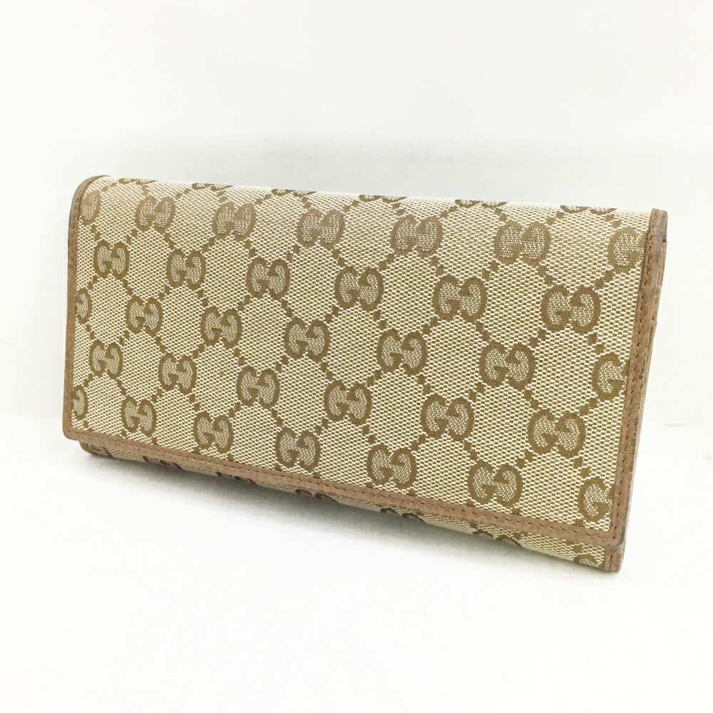 【楽天市場】GUCCI(グッチ) GGキャンパス 2つ折り長財布 346058 0416 カラー：ブラウン【中古】【148 SPブランド ...