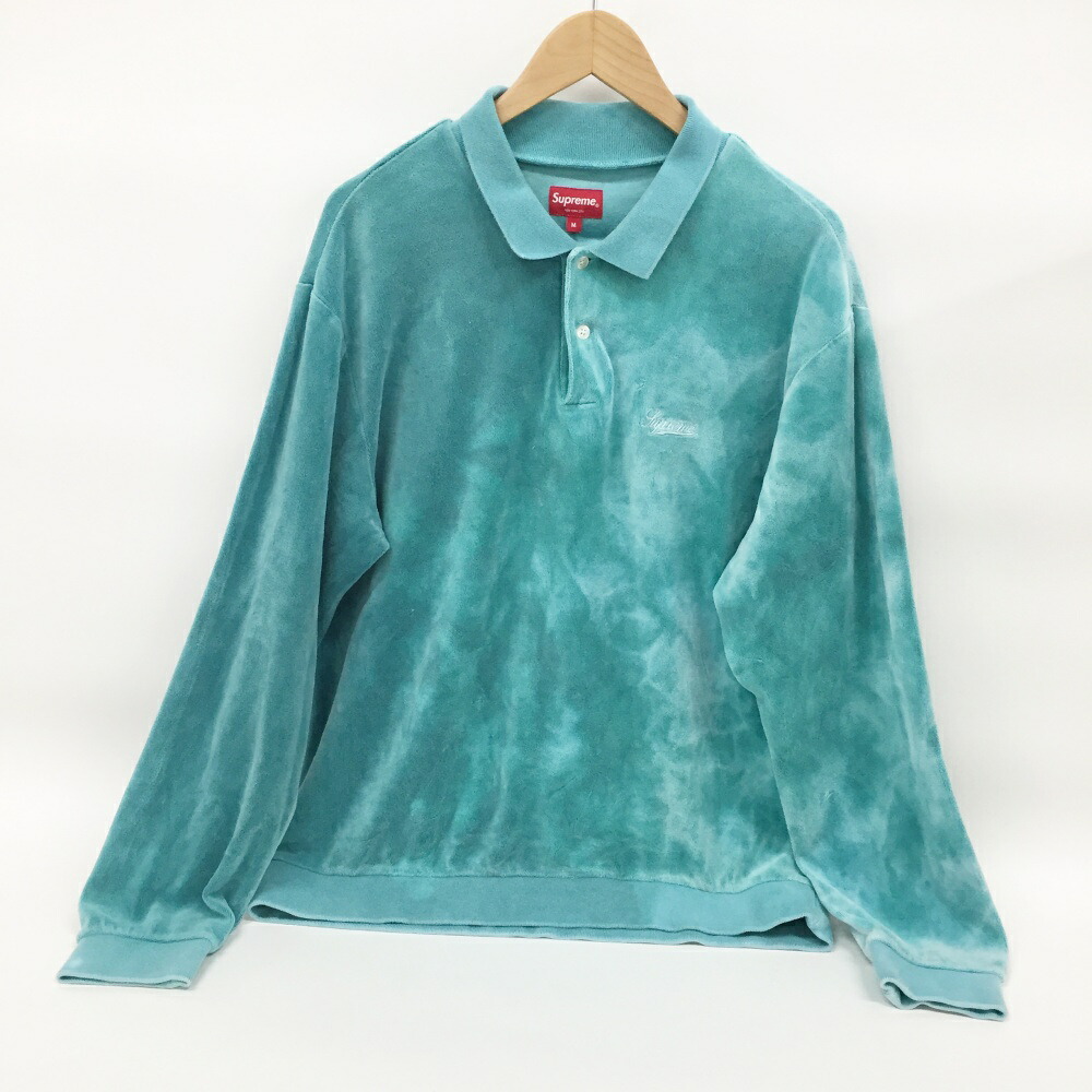 【楽天市場】Supreme(シュプリーム) Bleached Velour L/S Polo ベロアポロシャツ サイズ：M カラー：グリーン系 ...