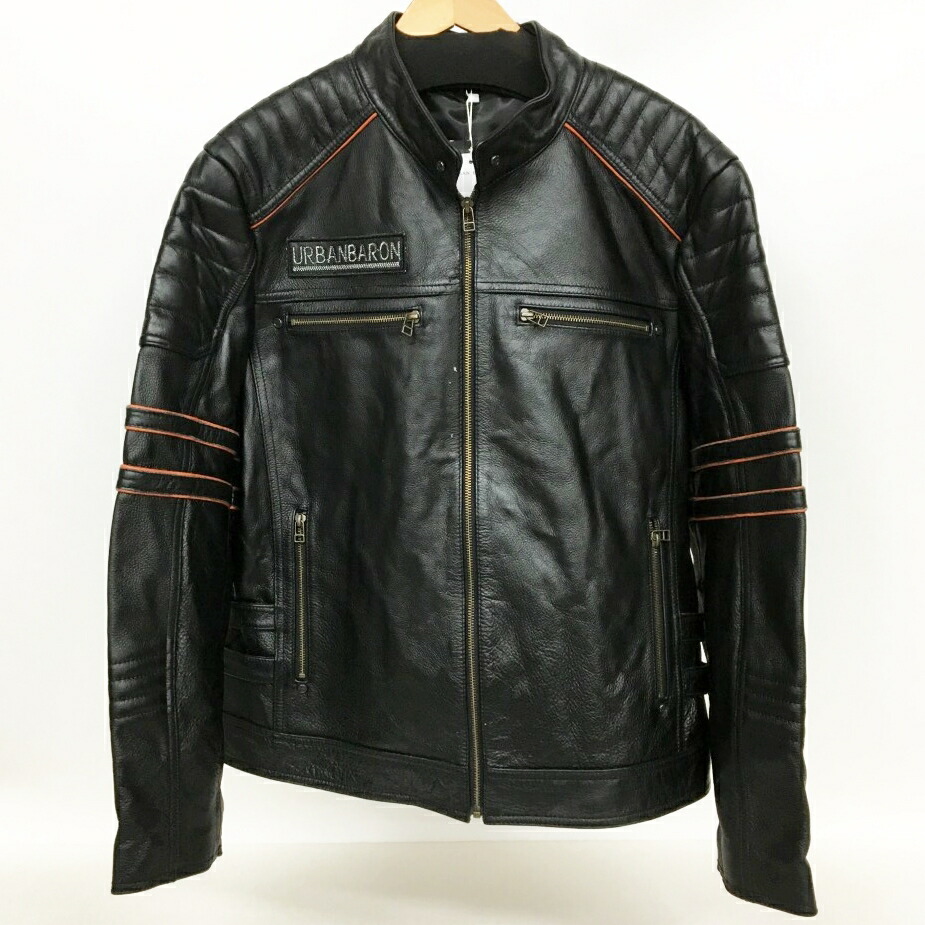 【楽天市場】URBAN BARON （アーバンバロン）レザージャケット 牛革 バイク サイズ：4XL カラー：ブラック【中古】【129 ...