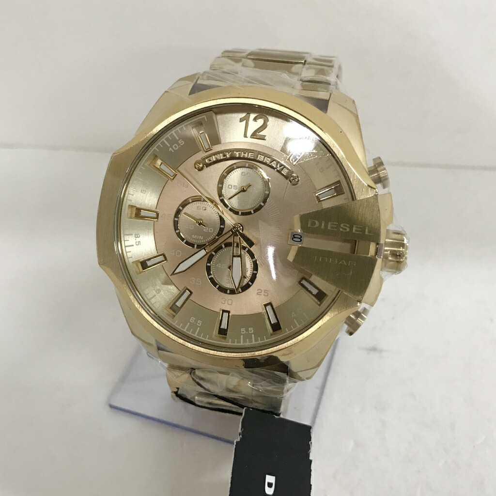 【楽天市場】DIESEL（ディーゼル）MEGA CHIEF メガチーフ DZ4360サイズ：カラー：ゴールド【中古】【141 時計】【鈴鹿 ...