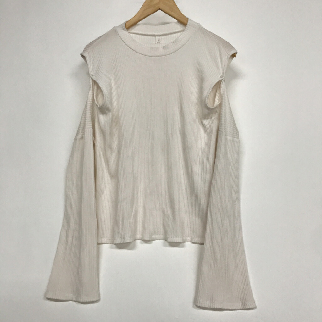 【楽天市場】AMERI（アメリ）2WAY REMOVABLE SLEEVE RIB TOP サイズ：Fカラー：ホワイト【中古】【132 レディーストップス】【鈴鹿 併売】【132-230810 ...