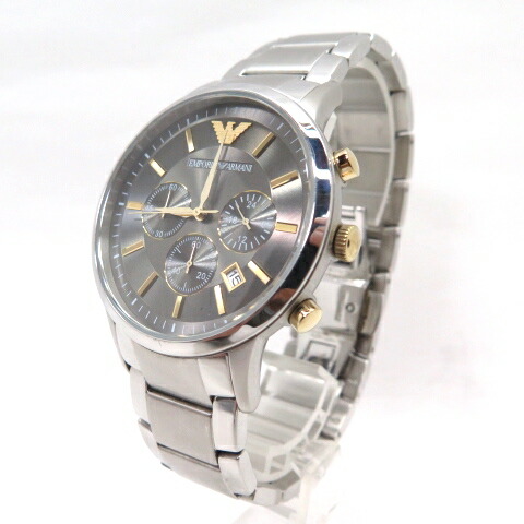 【楽天市場】Emporio Armani エンポリオアルマーニ Renato レナート AR11047 クォーツ クロノグラフ デイト グレー ...