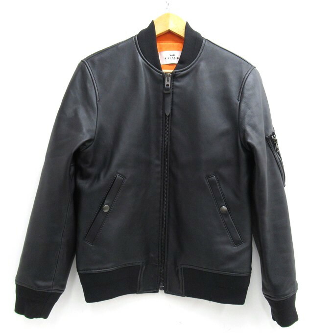 【楽天市場】COACH MA-1 JACKET コーチ レザー フライトジャケット F20992 ブラック サイズ：XS【中古】【122 インポート】【四日市 併売品】【122-230203 ...