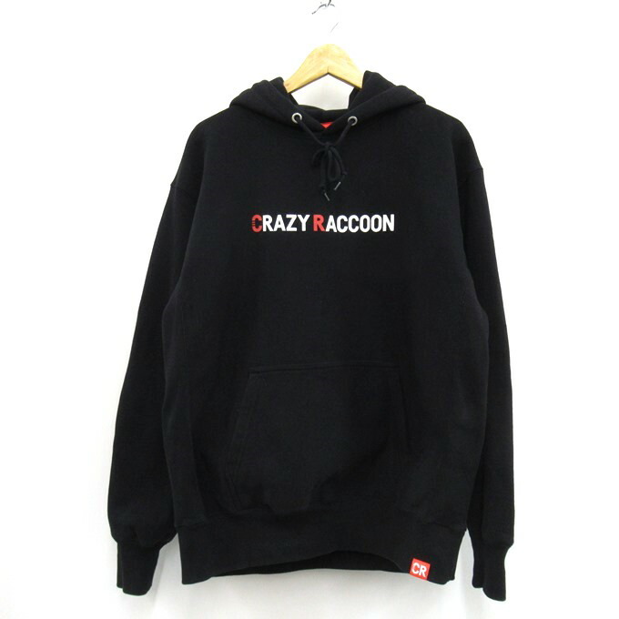 【楽天市場】CRAZY RACCOON LOGO HOODIE クレイジーラクーン ロゴフーディー プルオーバー ブラック サイズ：L【中古 ...