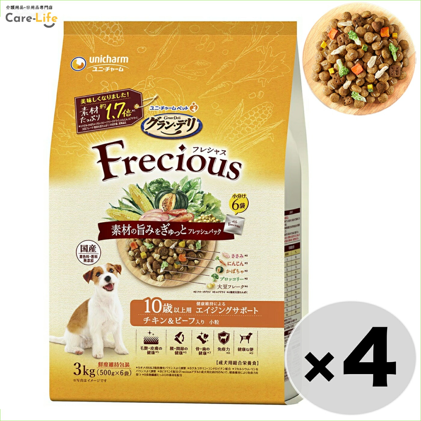 【楽天市場】グランデリ Frecious フレシャス 10歳以上用 チキン＆ビーフ入り 3kg×4：Care-Life 楽天市場店