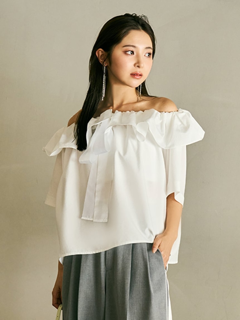 【楽天市場】【SALE／50%OFF】タックボリュームブラウス FRAY I.D フレイ アイディー トップス シャツ・ブラウス ベージュ ...