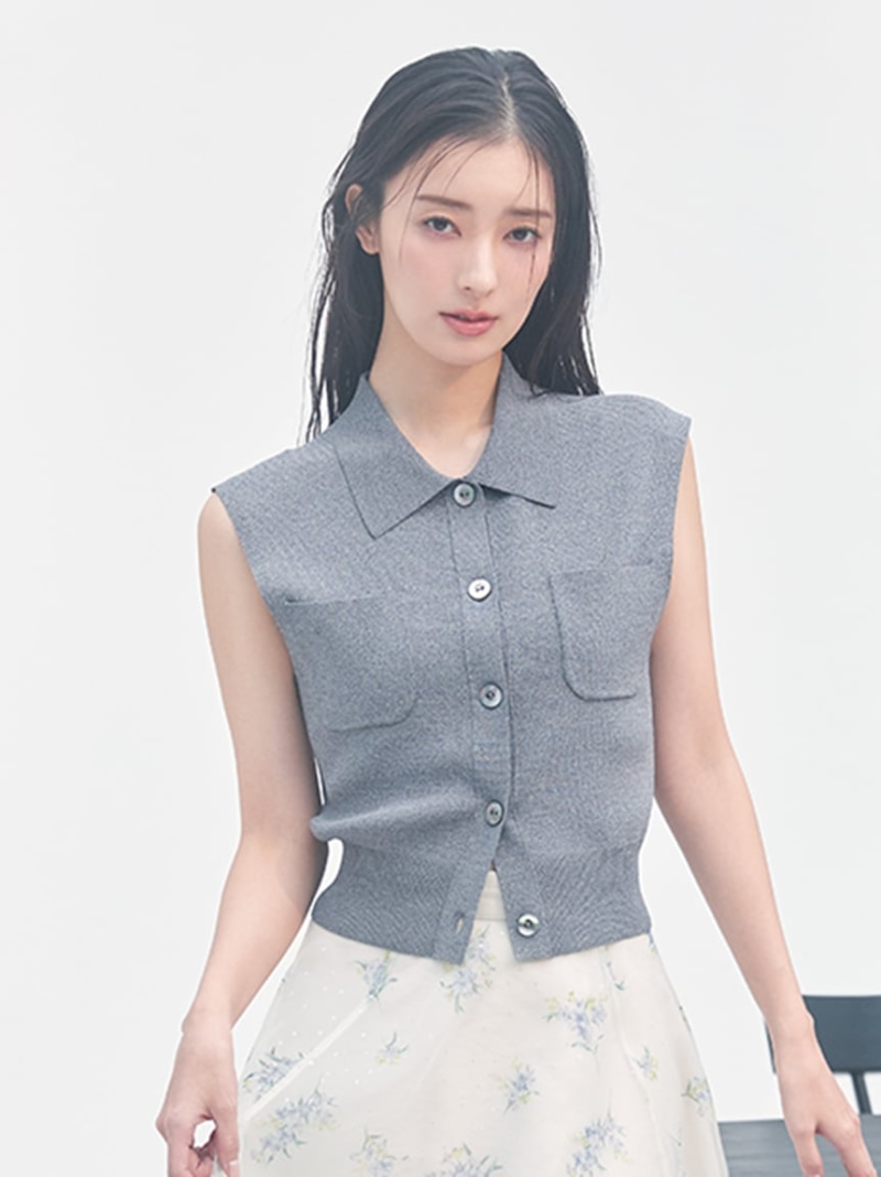 【楽天市場】【SALE／40%OFF】ポロカラーノースリニットジレ/接触冷感 FRAY I.D フレイ アイディー トップス ニット グリーン ブラック グレー【RBA_E】【送料無料 ...