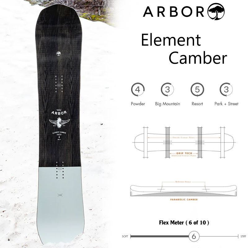 【楽天市場】アーバー スノーボード エレメント キャンバー ARBOR ELEMENT CAMBER ジブ パーク グラトリ 23-24 ...