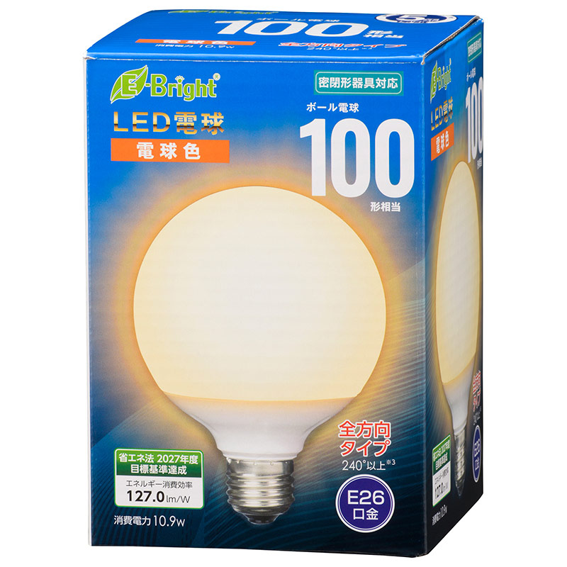 【楽天市場】LED電球 ボール球形（100形相当/1385lm/電球色/G95/E26/全方向配光240°/密閉形器具対応） LDG11L-G AG24：Frechdachs（照明と雑貨）