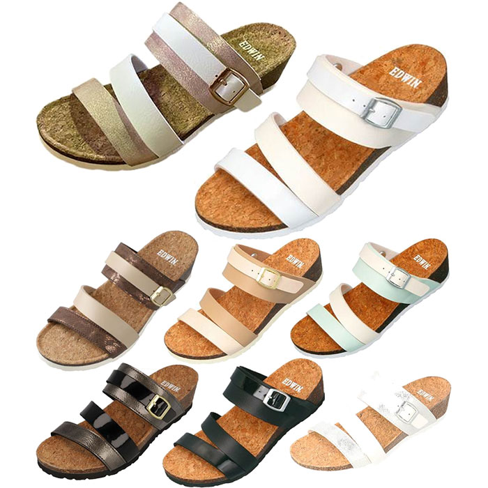 【楽天市場】エドウィン レディース サンダル ヒール4cm ホワイト 白 ブラック 黒 ブルー ブラウン 青 ピンク ベージュ シルバー 茶色 送料無料 EDWIN EW6012：スポーツゴリラ