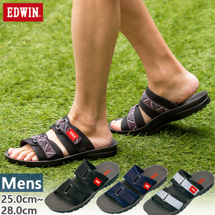 【楽天市場】エドウィン メンズ スライドサンダル ダブルストラップ スポーツサンダル シューズ ブラック 黒 ネイビー シルバー 送料無料 EDWIN EW5102：スポーツゴリラ
