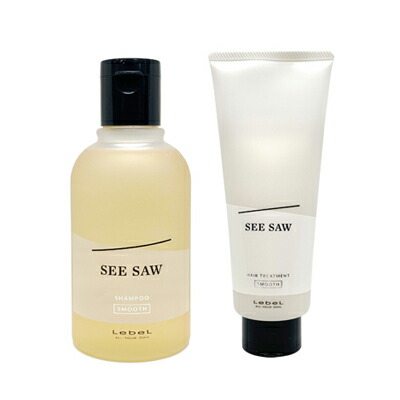 【楽天市場】 最大2100円OFFクーポン配布中 セット販売 ルベル シーソー ヘア ＆ スキャルプ シャンプー S 250ml スムース + トリートメント S 200ml スムース 美容室 ...