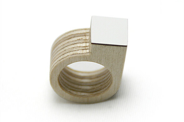 【楽天市場】Bandada (バンダダ) Mirador ring / plywood ring プライウッド リング 指輪 【ホワイト ...