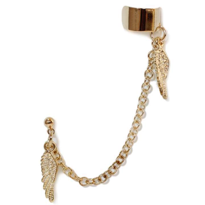 【楽天市場】ピアス イヤーカフス 羽根 フェザー 翼 天使 チェーン ゴールド[5516421]：Fried Jam