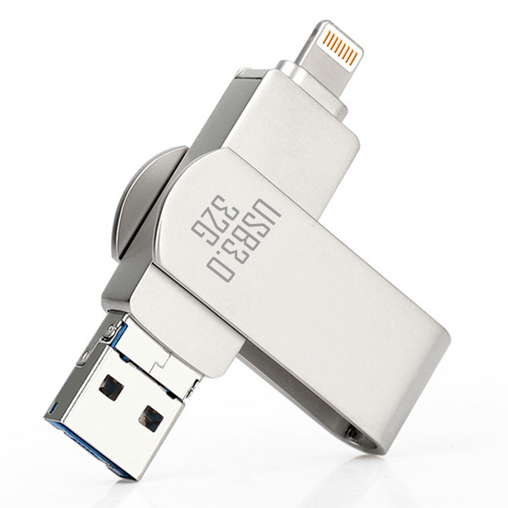 【楽天市場】iPhone用USBメモリ 32G フラッシュドライブ iOS 13対応 USB3.0 ライトニングコネクター バックアップに最適 ...
