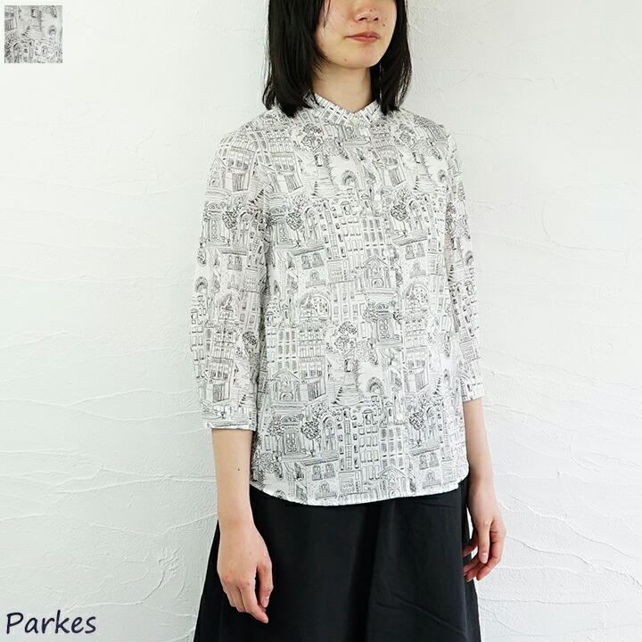 【楽天市場】【sold out】Parkes（パークス) まち柄バンドカラーシャツ：Friends