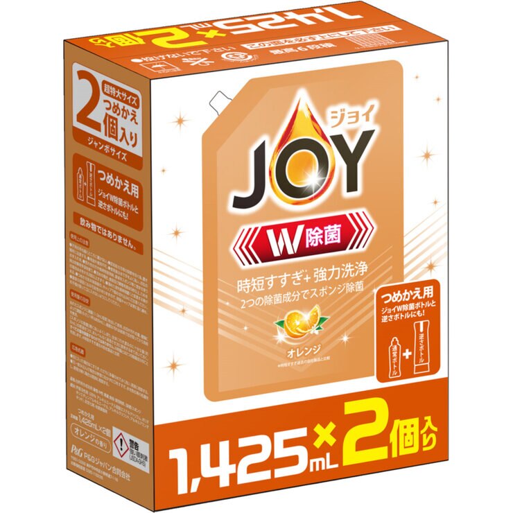 【楽天市場】JOY W除菌 オレンジの香り つめかえ用1425 ml x 2 - JOY Dish Soap Orange Scent 1425 ml x 2：コストホールストア