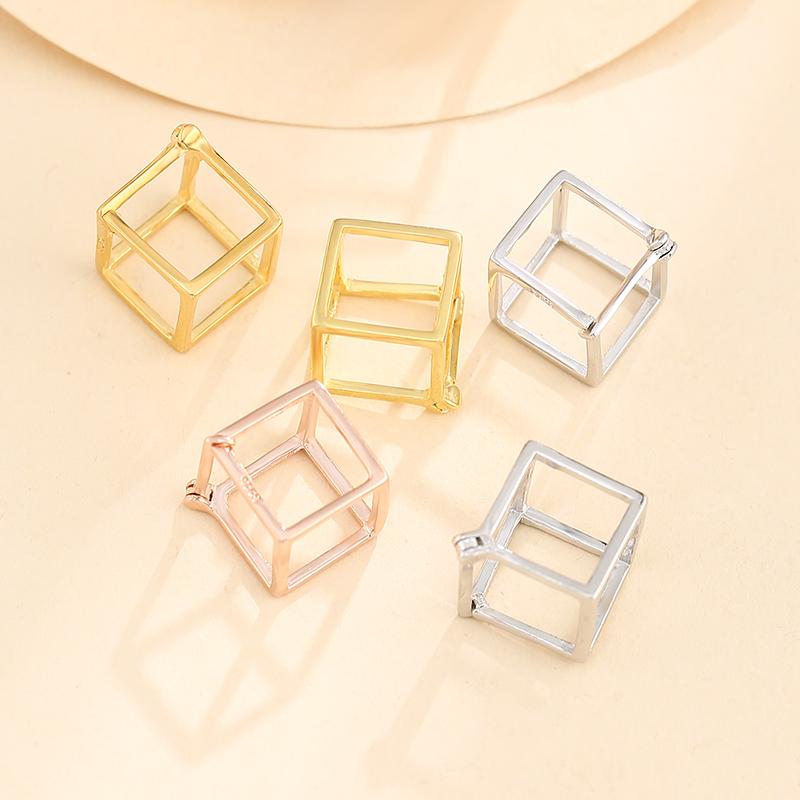 【楽天市場】空枠 ペンダント アクセサリー ネックレス パーツ チャーム ホルダー ハンドメイド DIY S925 おしゃれ 立方体 プラチナ 金 ピンクゴールド：フロントップ楽天市場店