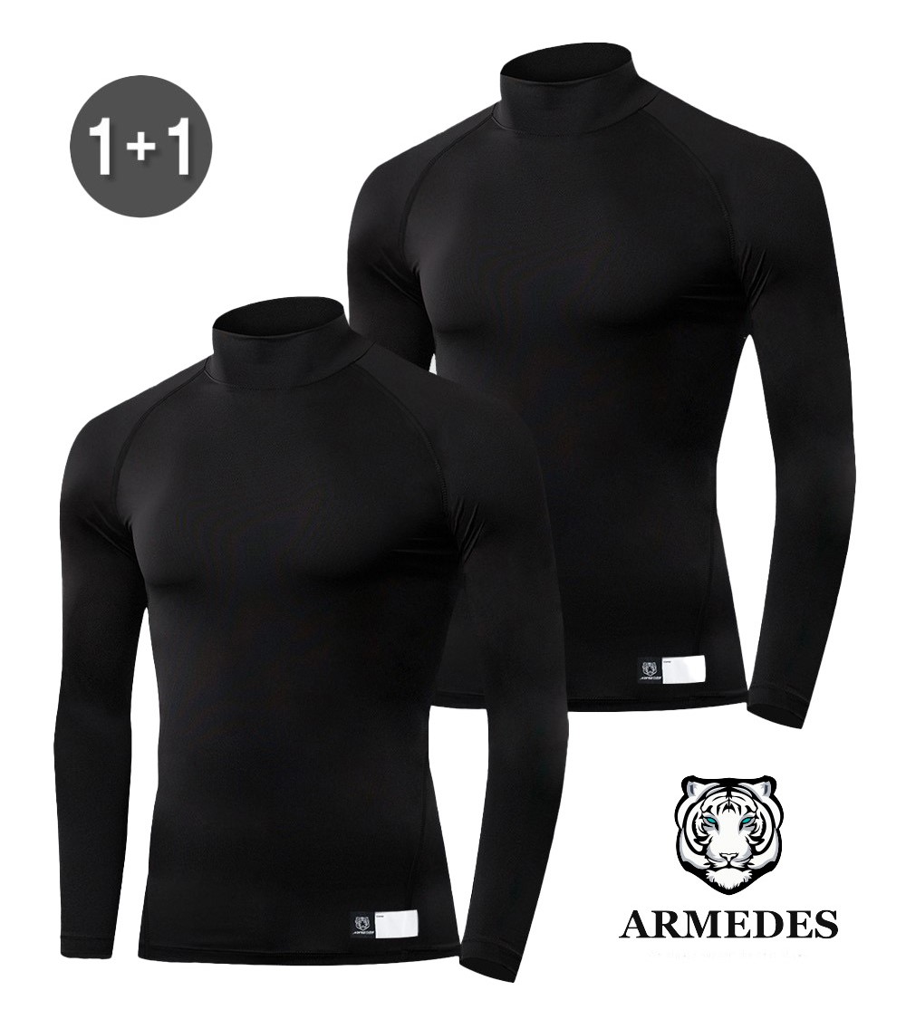 【楽天市場】ARMEDES アルメデス 2枚セット コンプレッション インナー Tシャツ 接触冷感 タートルネック 長袖 子供用 4S-XS 全7色 ジュニア サイズ オールシーズン AR28 ...
