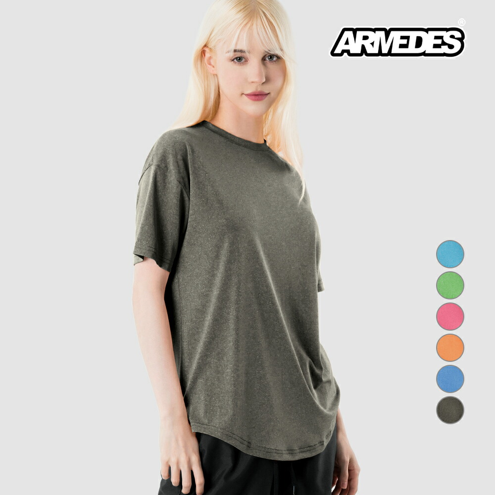 【楽天市場】ARMEDES アルメデス Tシャツ 吸汗速乾 通気性 伸縮性 クーリング生地 リサイクル ポリエステル 半袖 レディース S-XL 全6色 オールシーズン AR213 送料無料 ...