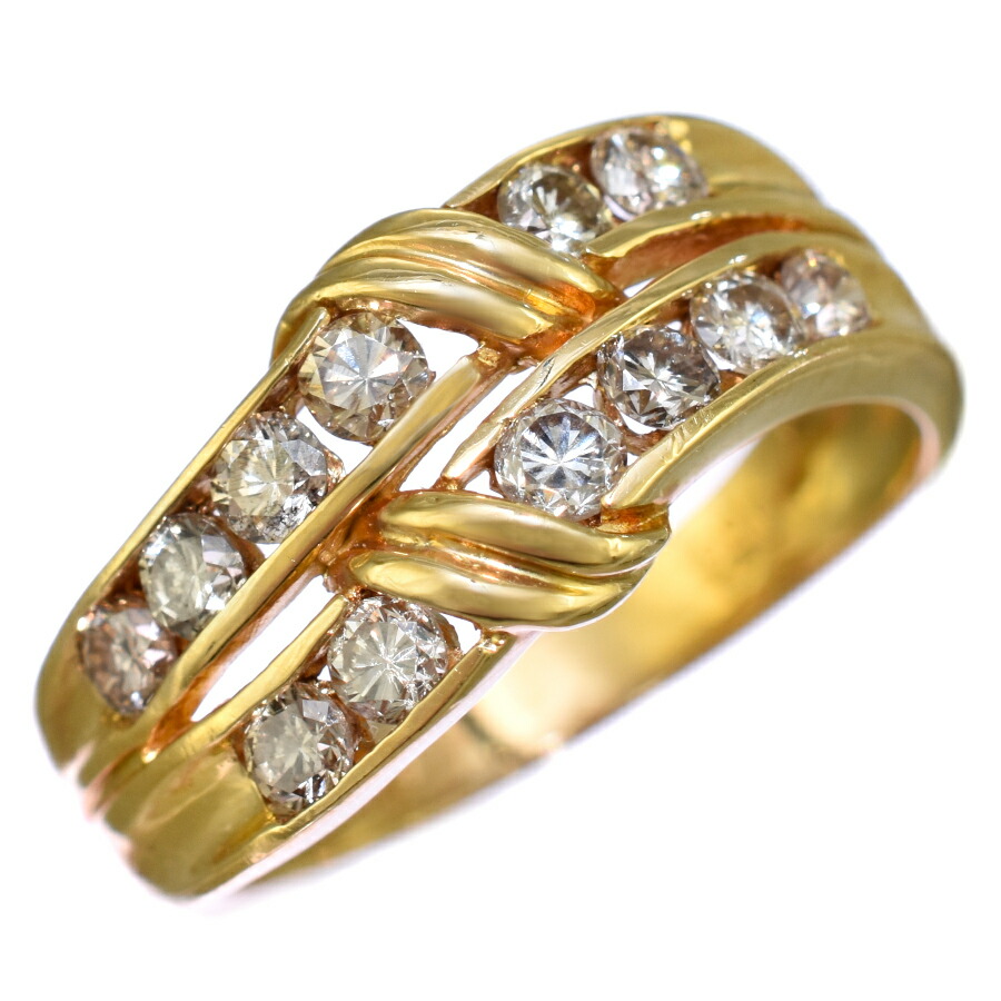 【楽天市場】【中古】リング 指輪 K18イエローゴールド ダイヤモンド 1.01ct 12号 ジュエリー アクセサリー [美品][送料無料]：ブランドリサイクルストアスマイル