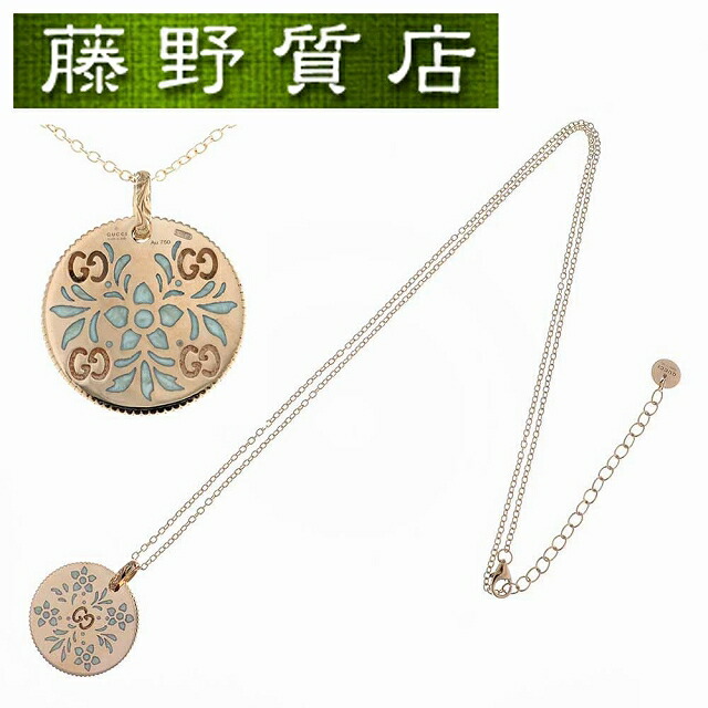 【楽天市場】(新品仕上げ済）グッチ GUCCI GGアイコンブルームネックレス K18 PG × エナメル 460851 J85G0 5774 ...