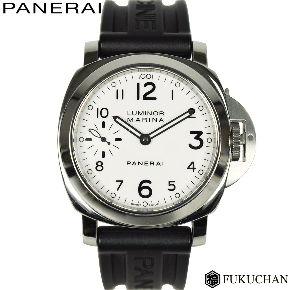 【楽天市場】【PANERAI/パネライ】ルミノール マリーナPAM00113 ホワイト文字盤 SS×ラバーベルト/手巻き【中古】≪送料無料≫ ...