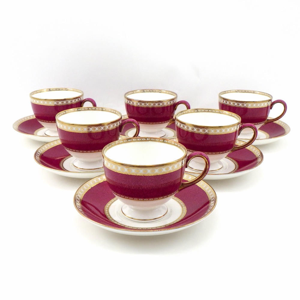 【楽天市場】Wedgwood ウェッジウッド ユーランダー パウダールビー カップ＆ソーサー (リー) 計6客 食器【中古】【送料無料 ...